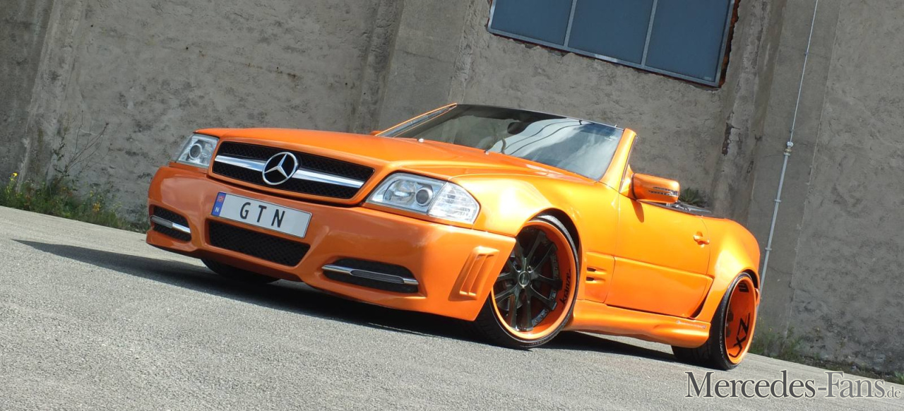 Mercedes-Benz SL 500 Breitbau mit Lambo-Lack: Breit ist beim R129 ...